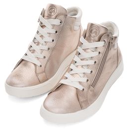 Ara Damen Sneaker "ROM", Gr. 2,5, beige, Glattleder, metallic, Schuhe, High Top Sneaker, Schnürboots in Weite G (= weit)