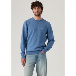 Levi's LEVI'S Herren Rundhalspullover "LIGHTWEIGHT HM SWEATER", blau, Gr. M, Strick, Obermaterial: 94% Baumwolle, 4% Polyamid, 2% Elasthan, Pullover