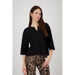 monari Damen Sweatshirt "Sweatshirt Schmuck Detail", schwarz, Gr. 40, unifarben, Web, Obermaterial: 80% Viskose, 15% Polyester, 5% Elasthan,