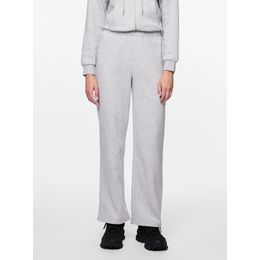 Pieces Damen Sweathose "PCCHILLI HW WIDE SWEAT PANTS NOOS BC", grau, Gr. L, unifarben, Sweatware, Obermaterial: 50% Baumwolle, 50% Polyester, Hosen