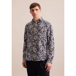 Seidensticker Herren Businesshemd "Regular", braun, Gr. 46, gebl&uuml;mt, 100% Leinen, Hemden, Regular Langarm Kentkragen Floral