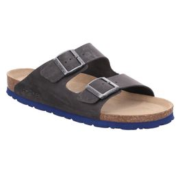 Rohde Herren Pantolette "GRADO", Gr. 46, grau, Leder, Schuhe, Schlappen, Sommerschuh, Zweischnaller, Hausschuh mit Softfußbett
