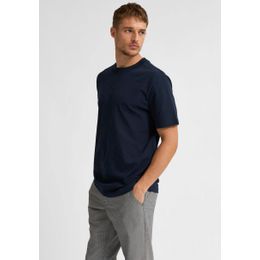 Selected Homme Herren Rundhalsshirt "SLHCOLMAN SS O-NECK TEE NOOS", blau, Basic, Gr. XXL, unifarben, Single Jersey, Obermaterial: 100% Baumwolle,