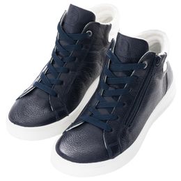 Ara Damen Sneaker "ROM", Gr. 7, blau, Glattleder, Schuhe, High Top Sneaker, Schnürboots in Weite G (= weit)