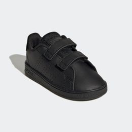 Mädchen Sneaker "ADVANTAGE LIFESTYLE COURT TWO HOOK-AND-LOOP", adidas Sportswear, Gr. 23, schwarz, Synthetik, Schuhe, Design auf den Spuren des