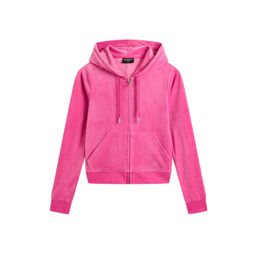 Juicy Couture Damen Kapuzennickijacke "ROBERTSON HOODIE Damen", rosa, Gr. L, 95% POLYESTER, 5% ELASTAN, Jacken, Trainingsjacke Damen, Sweatjacke mit