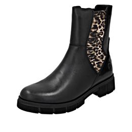 Remonte Damen Chelseaboots "Elisabeth Hurley-Collection", Gr. 43, schwarz, Elastischer Einsatz, Leder, animal-print, Schuhe, Boots, Stiefelette,