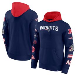 Fanatics Damen Kapuzenpullover "Fanatics Hoodie New England Patriots Patched Out Fleece", blau, Gr. XL, 60% Baumwolle, 40% Polyester, Pullover