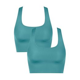 Sloggi Bustier ' ZERO Feel 2.0 Racer Top ' Damen Gr&ouml;&szlig;e 90 t&uuml;rkis / petrol