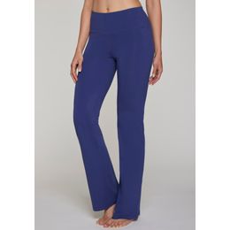 active by Lascana LASCANA ACTIVE Damen Jazzpants, Gr. 32, blau, Single Jersey, Obermaterial: 95% Baumwolle, 5% Elasthan, unifarben, Basic, Hosen, mit breitem B&uuml;ndchen