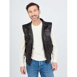 JCC Herren Lederweste "BigVest2", schwarz, Gr. 48, Obermaterial: 100% Leder Lamm, Westen