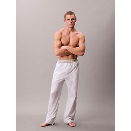 Herren Schlafhose "SLEEP PANT", Calvin Klein Underwear, Gr. S, wei&szlig;, Web, Obermaterial: 100% Baumwolle, gemustert, gestreift, Hosen, Mit elastischem