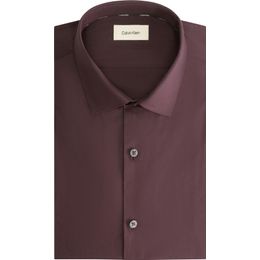 Calvin Klein Herren Businesshemd "SLIM ESSENTIALS POPLIN STR SLD", rot, Gr. 38, unifarben, Web, Obermaterial: 97% Baumwolle, 3% Elasthan, Hemden,