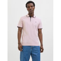 Jack & Jones JACK & JONES Herren Poloshirt "JJEPAULOS POLO SS NOOS", pink, Gr. XS, mehrfarbig, Jersey, Obermaterial: 100% Baumwolle, Shirts, mit Logo Stickerei