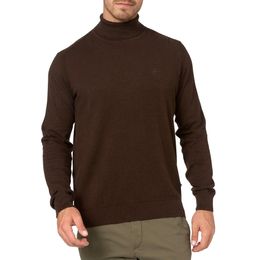 INDICODE Herren Rollkragenpullover "Van Paul", braun, Gr. S, unifarben, Strick, Obermaterial: 80% Baumwolle, 20% Polyamid, Pullover