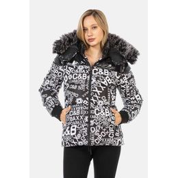 Cipo & Baxx CIPO & BAXX Damen Winterjacke "Jacken", wei&szlig;, Gr. XL, bedruckt, 100% Polyester, Jacken, mit modischem Allover-Print, WM129