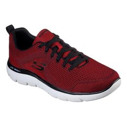 Skechers Herren Sneaker "SUMMITS", Gr. 45, rot, Textil, Schuhe, mit gepolstertem Schaftrand, Freizeitschuh, Halbschuh, Schnürschuh