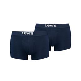 Levi's LEVI'S Herren Trunk "LEVIS MEN SOLID BASIC TRUNK ORG CO 2P", Gr. S, blau, Obermaterial: 95% Baumwolle, 5% Elasthan, Unterhosen, mit breitem Logobund