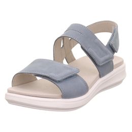 Legero Damen Sandale "ELLA", Gr. 40, blau, Nubukleder, unifarben, Schuhe, Sommerschuh, Sandalette, Klettschuh, mit Klettverschlüssen
