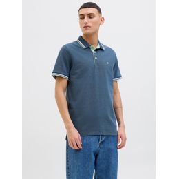 Jack & Jones JACK & JONES Herren Poloshirt "JJEPAULOS POLO SS NOOS"oceanview detail:play, Gr. S, mehrfarbig, Jersey, Obermaterial: 100% Baumwolle, Shirts, mit