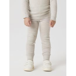 name it M&auml;dchen Leggings "NMNWAX WOOL RIB LEGGING NOOS", Gr. 92, silber, Strick, Obermaterial: 100% Wolle, unifarben, Hosen, aus reiner Merinowolle