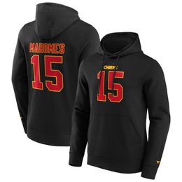 Fanatics Damen Kapuzenpullover "Fanatics Hoodie Kansas City Chiefs Graphic Mahomes 15", schwarz, Gr. M, 80% Baumwolle, 20% Polyester, Pullover
