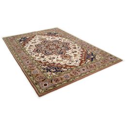 Wollteppich Theko, B:60cm H:14mm L:90cm, braun, Schurwolle, Teppiche, "Royal Heriz", reine Wolle, Orient-Optik, auch als L&auml;ufer, Wohnzimmer