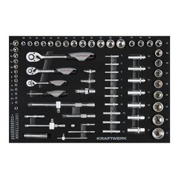 Kraftwerk Steckschl&uuml;ssel-Einlage 1/4&ldquo;+3/8&ldquo;+1/2&ldquo;, best&uuml;ckt, 86-tlg. (105.102.011)