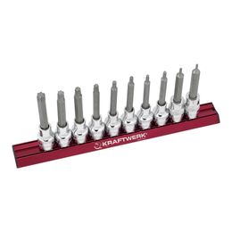 Kraftwerk TX-Bit-Steckschl&uuml;ssel-Satz lang 70mm MAGALU 1/2", 10-tlg. (335099)