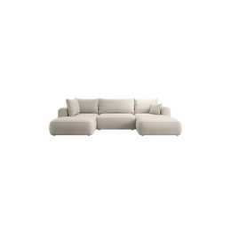 Selsey Wohnlandschaft mit Schlaffunktion Ovo creme Maße (cm): B: 375 H: 95 Sofas > Sofas nach Material > Stoffsofas » Sofa DE