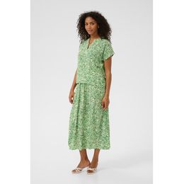 Kaffe Kurzarm-Bluse KAmaja Regular fit in Green Petite Flowers | Gr.: 38