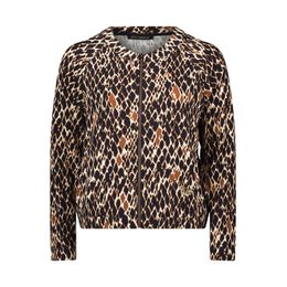 Betty Barclay Shirtjacke mit Rippenstruktur in Dark Blue/Brown | Gr.: 48