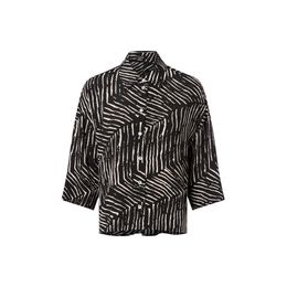 Opus Hemdbluse Fiana Palm Leaves in schwarz beige | Gr.: 44