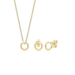 Elli Premium Schmuckset »Kreis Rund 375 Gelbgold« () Gold onesize Schmuckset für Damen ideal für den eleganten Abend