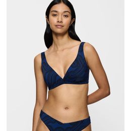 Triumph Bügel-Bikini-Top »Flex Smart Summer P Plunge pt« tiefes Dekolleté, Cups gefüttert BLUE - DARK COMBINATION 4 - N-Gr N-Gr 4 Gepolstertes...
