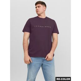 Jack & Jones PlusSize JACK & JONES PLUSSIZE Rundhalsshirt »JJESTAR JJ TEE SS NOOS PLS« mit Logo Schriftzug Plum Perfect 5XL 5XL Herren-T-Shirt von Jack & Jones Plus Size