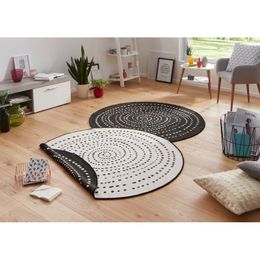 Hanse Home Teppich &raquo;Bali Wendeteppich&laquo; rund 5 mm H&ouml;he In-& Outdoor, Wetterfest, Balkon, Garten, Wohnzimmer, Wasserfest schwarz Obermaterial: 100%...