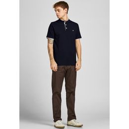 Jack & Jones JACK & JONES Kurzarmshirt »PAULOS MAO POLO« mit kontrastfarbiger Kante am schmalen Stehkragen und am Ärmelsaum navy XXL XXL Kurzarm-Design, ideal...