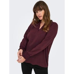 Only CARMAKOMA Shirtbluse »CARMETTA LIFE V-NECK TOP WVN NOOS« Tawny Port 50 50 Blusenshirt von Only CARMAKOMA