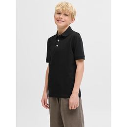 Jack & Jones JACK & JONES JUNIOR Poloshirt »JJEPAULOS POLO SS NOOS JNR« Black Detail:TONAL/BLACK/SLIM 140 140 Polo mit Knopfleiste von Jack & Jones Junior