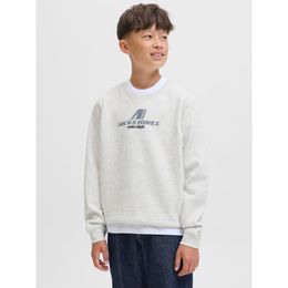 Jack & Jones Jack & Jones Junior Jungen Sweatshirt &raquo;JCOTIER PRINT SWEAT CREW NECK SN JNR&laquo; grau 140