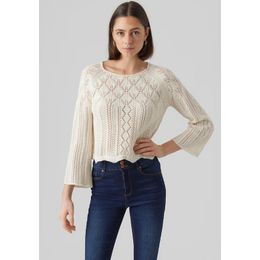 Véro Moda VERO MODA Strickpullover »VMGINGER 3/4 BOATNECK PULLOVER GA NOOS« im femininen, wunderschönen Jacquard-Strickmuster birch XL XL Strickpullover von...