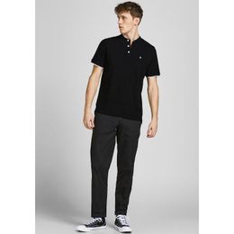 Jack & Jones JACK & JONES Kurzarmshirt »PAULOS MAO POLO« mit kontrastfarbiger Kante am schmalen Stehkragen und am Ärmelsaum Black XS XS Kurzarm-Design, ideal...