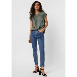Véro Moda VERO MODA Kurzarmbluse »VMDEBBIE PLEAT S/L TOP GA NOOS« mit tollen Biesen und Bordüreneinsätzen im Vorderteil Laurel Wreath S S Trendy Blusenshirt...
