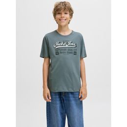 Jack & Jones JACK & JONES JUNIOR T-Shirt »JJELOGO TEE SS ONECK 2 COL AW25 NOOS JNR« Stormy Weather 152 152 T-Shirt von Jack & Jones Junior