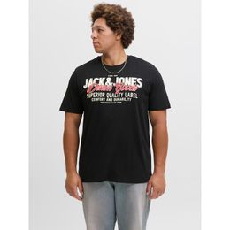 Jack & Jones PlusSize JACK & JONES PLUSSIZE T-Shirt »JJELOGO TEE SS ONECK 2 COL AW25 NOOS PLS« Black 5XL 5XL T-Shirt von Jack & Jones Plus Size
