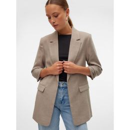 Véro Moda VERO MODA Longblazer »VMFRIDA LS REGULAR BLAZER NOOS« ohne Verschluss und mit gerafften 3/4 Arm Silver Mink 42 42 Blazer von Vero Moda