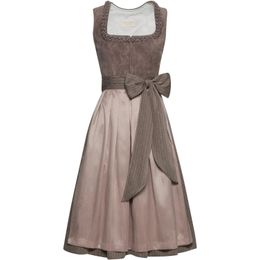Krüger Krüger Veloursleder-Dirndl Taupe (Größe: 36)