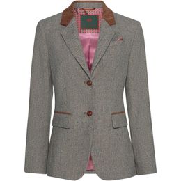 Reitmayer Fischgrat-Blazer mit Cordkragen Blau/Grau (Gr&ouml;&szlig;e: 38)