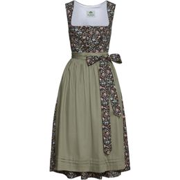 BERWIN Midi Dirndl mit Bl&uuml;mchenprint Oliv/Blumen (Gr&ouml;&szlig;e: 42)